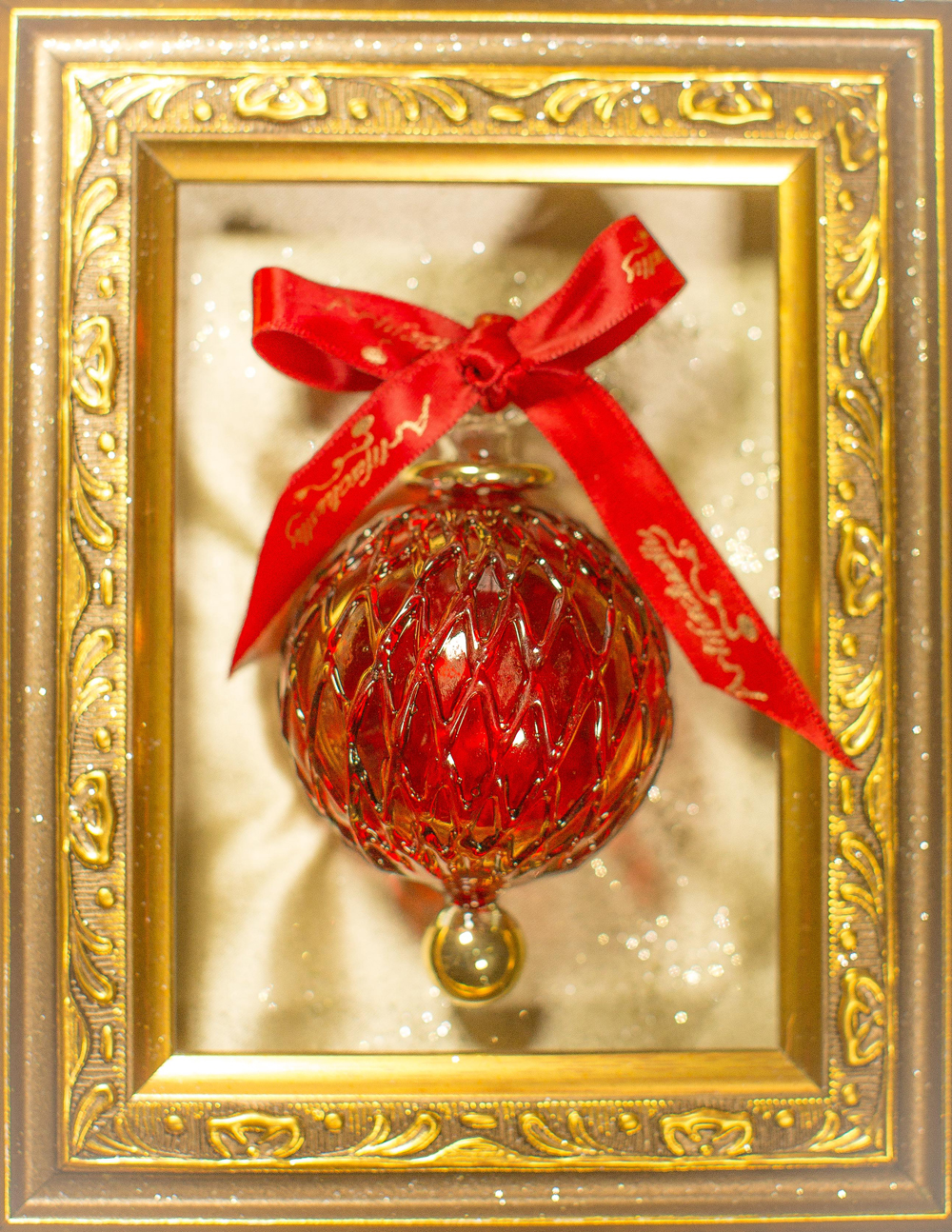 Ruby Raised Lattice Ornament - Red - Artifactually
